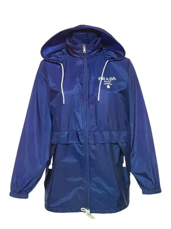 Prada Hooded Zip-up Jacket - Blue