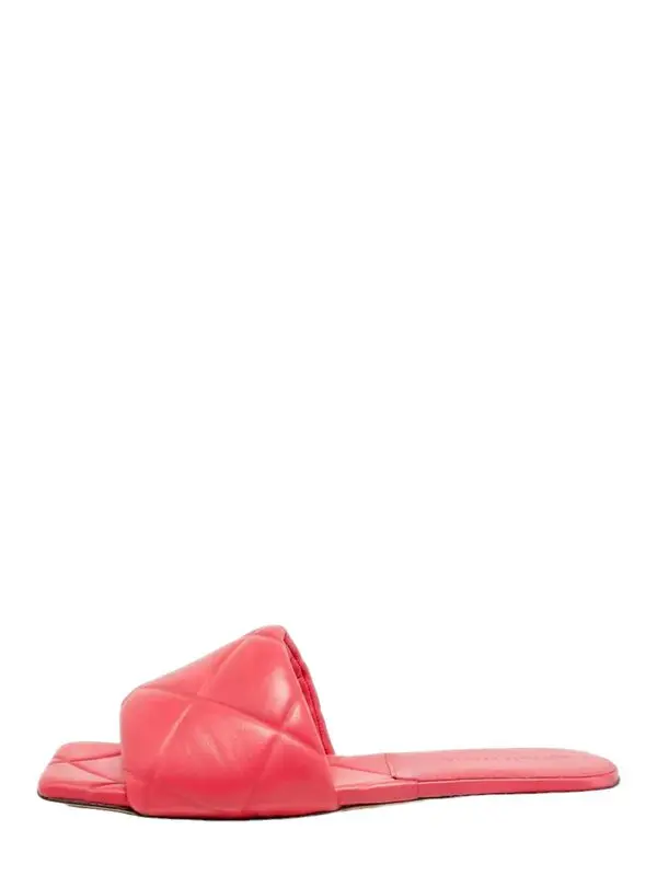 Bottega Veneta Lido Quilted Leather Slides - Red
