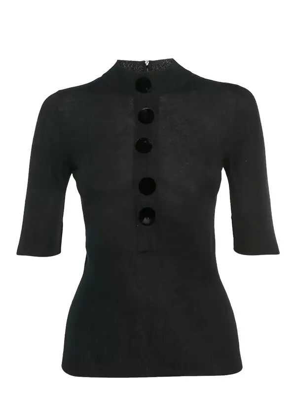 LOUIS VUITTON Mock Neck T-shirt - Black