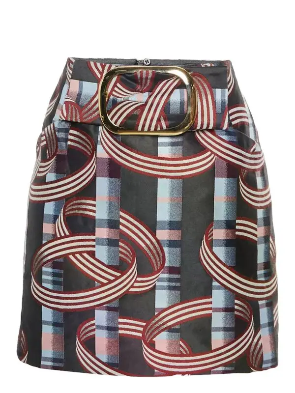 Emporio Armani Geometric Pattern Mini Skirt - Grey
