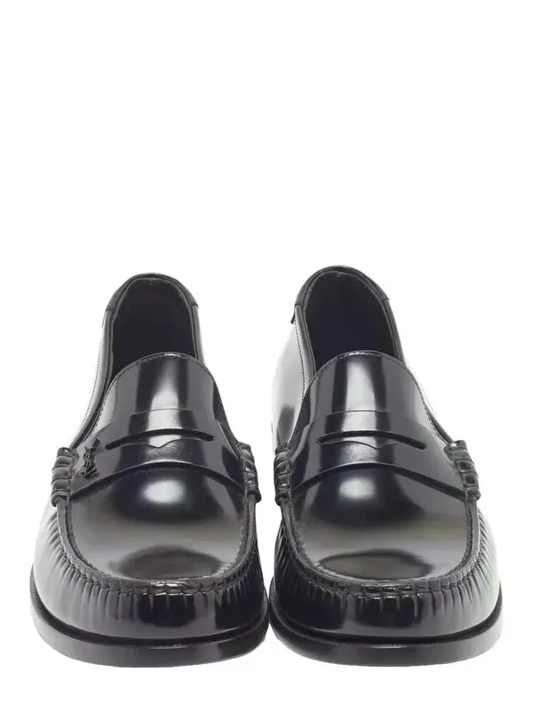Saint Laurent Leather Penny Loafers - Black