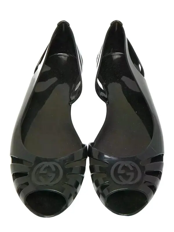 Gucci Marola Logo Detail Ballet Flats - Black