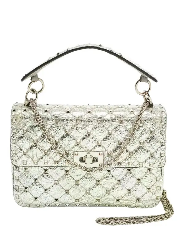Valentino Garavani Medium Rockstud Spike Shoulder Bag - Silver