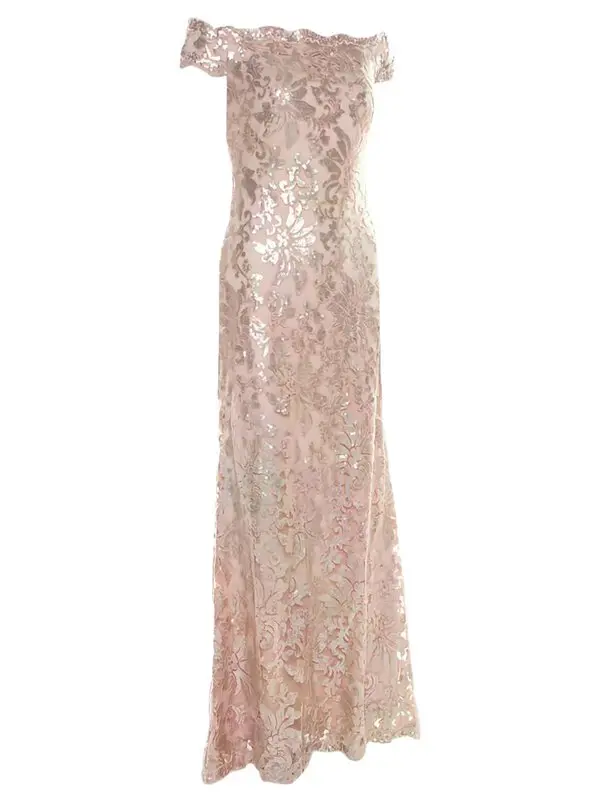 Tadashi Shoji Off-shoulder Sequin Lace Gown - Pink