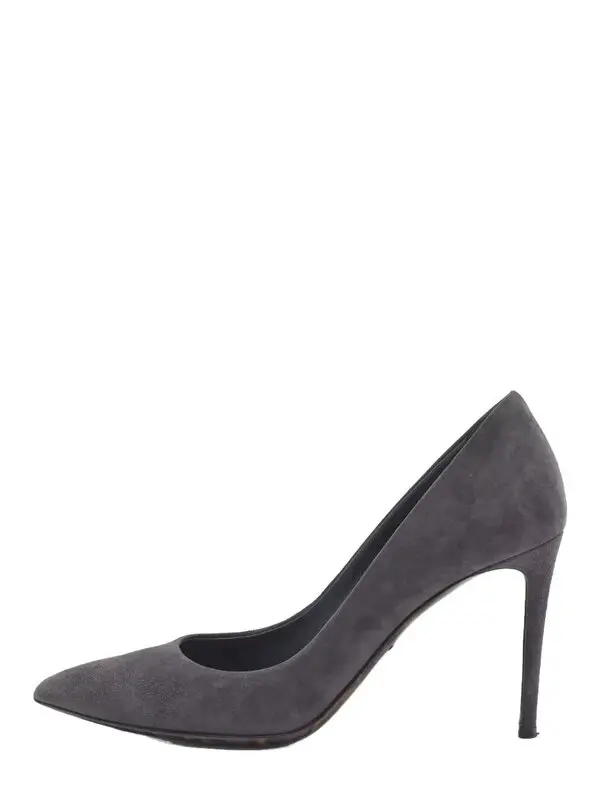 Dolce & Gabbana Suede Pointed Toe Stiletto Pumps - Grey