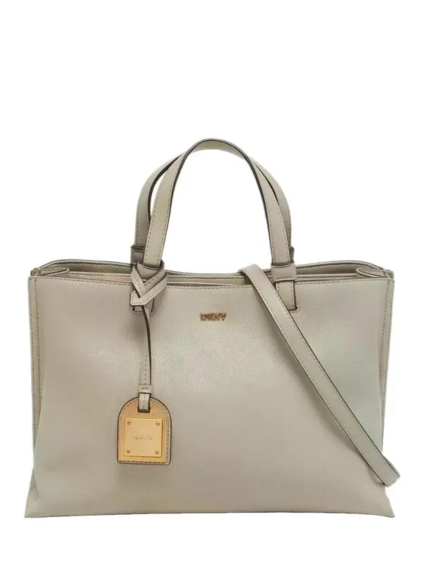 Dkny Alya Leather Tote Bag - Neutrals