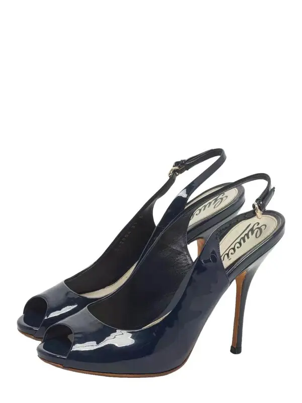 Gucci Peep-toe Slingback Pumps - Blue
