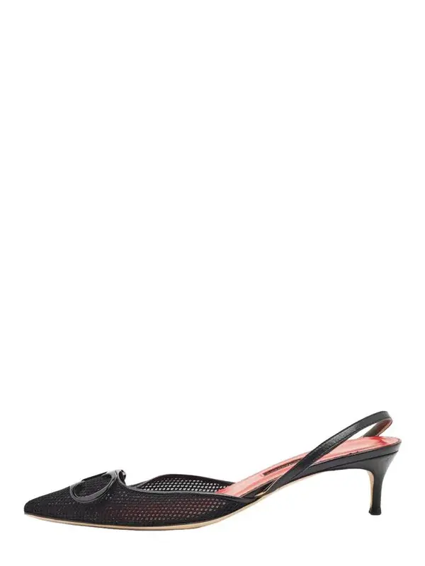 Carolina Herrera Mesh Slingback Pumps - Black