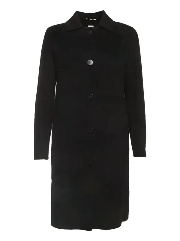 Hermès Cashmere Button-up Coat - Black