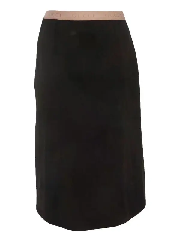 Gucci Logo-waistband Pencil Midi Skirt - Black