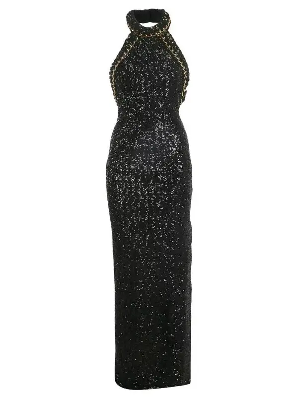 Balmain Embellished Maxi Dress - Black