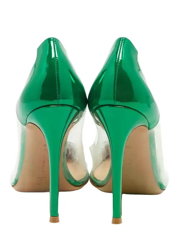 GIANVITO ROSSI Plexi Pointed-toe Pumps - Green
