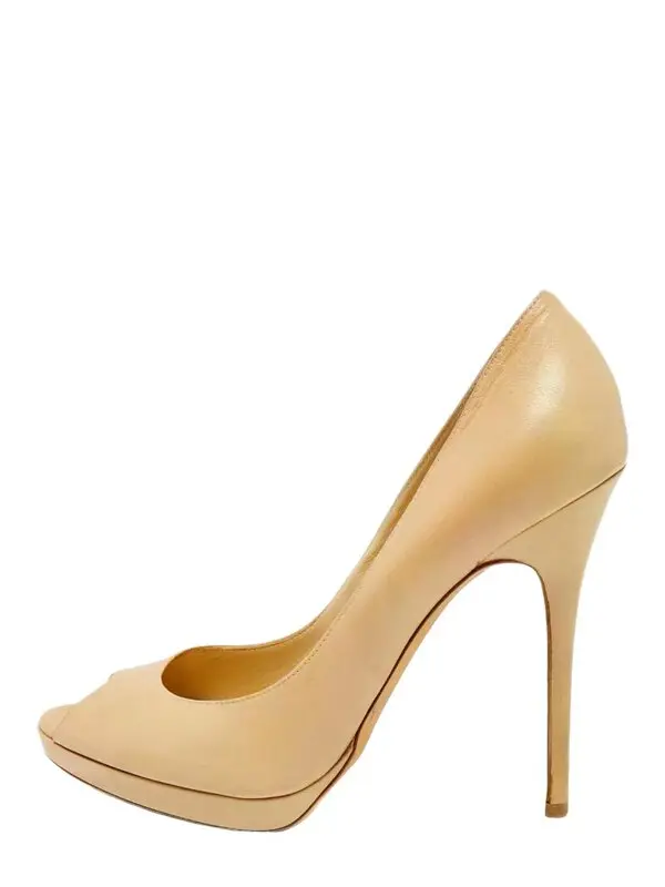JIMMY CHOO Peep-toe Heeled Pumps - Neutrals