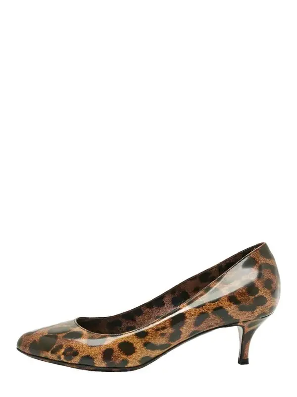 Dolce & Gabbana Leopard-print Patent Leather Pumps - Brown