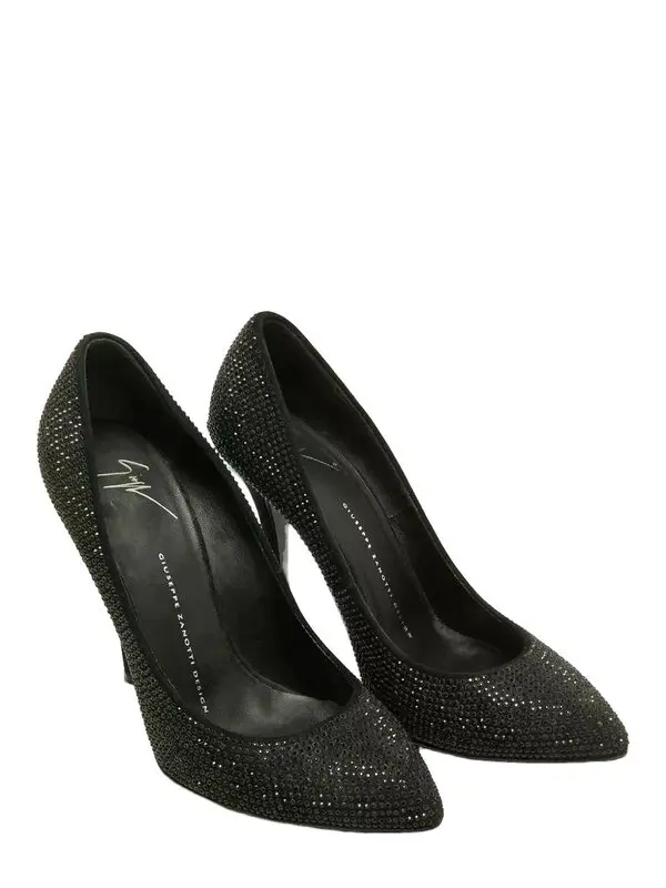 GIUSEPPE ZANOTTI Crystal-embellished Pointed-toe Pumps - Black