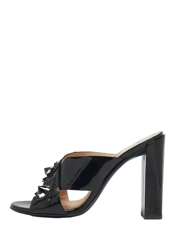 Fendi Flowerland Criss-cross Heeled Sandals - Black