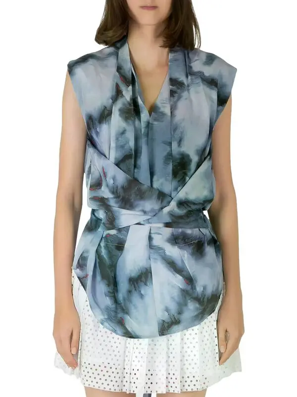 IRO PARIS Tie-dye Wrap Top - Grey
