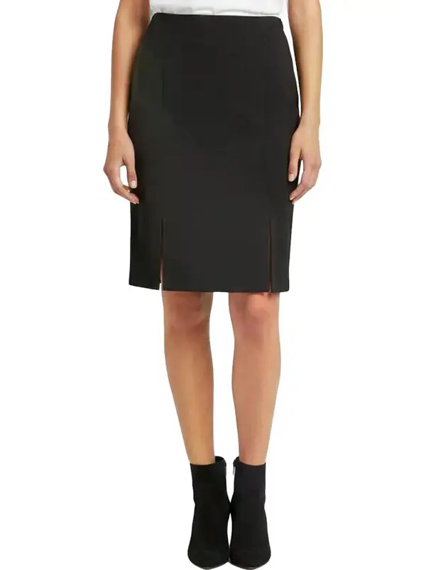 Alexander McQueen Slit-detail Crepe Skirt - Black