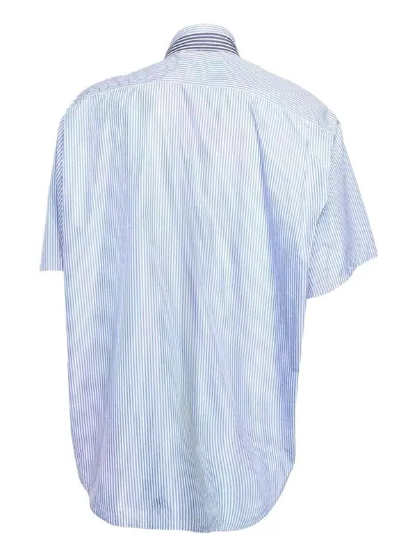 Balenciaga 2018 Double Pinstripe Oversized Shirt - Blue