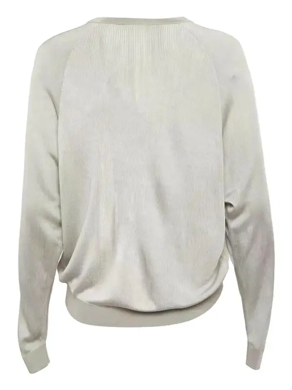Emporio Armani Logo Jacquard Crew Neck Sweater - Neutrals