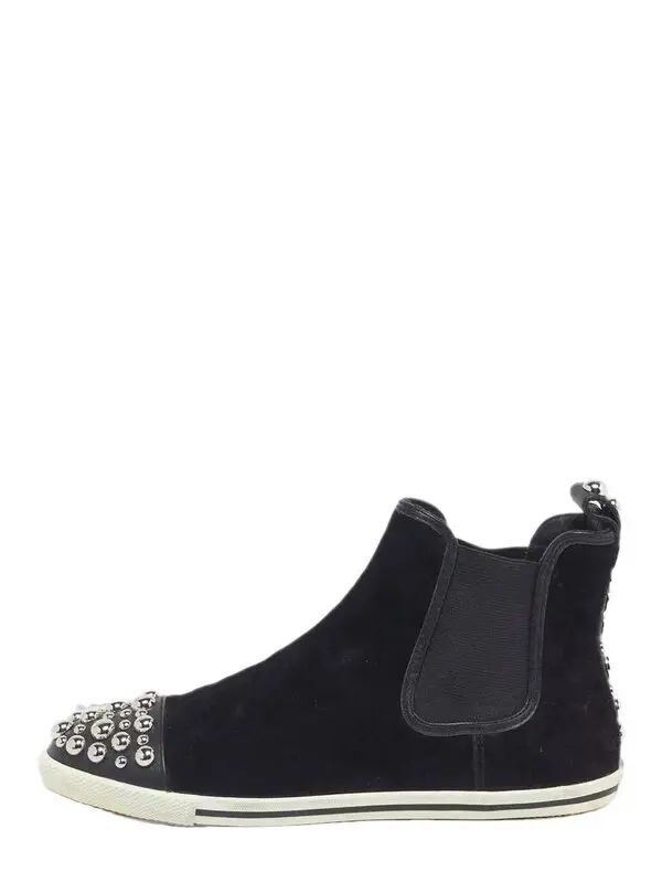 Marc Jacobs Stud-embellished Suede Ankle Boots - Black