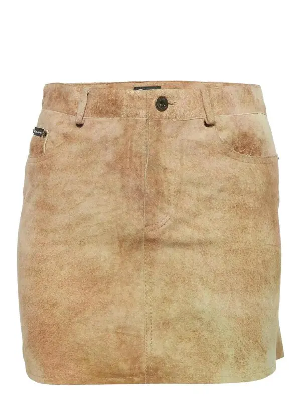 Dolce & Gabbana Suede Mini Skirt - Neutrals