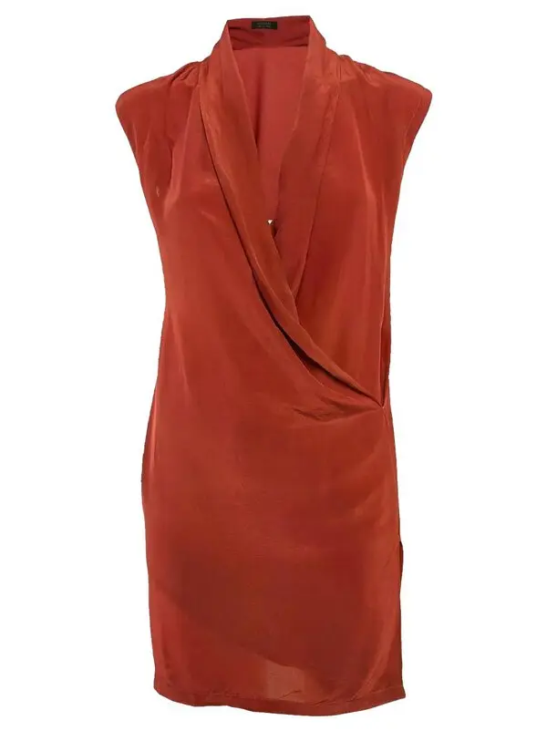 ALLSAINTS Sleeveless V-neck Wrap Detail Mini Dress - Red