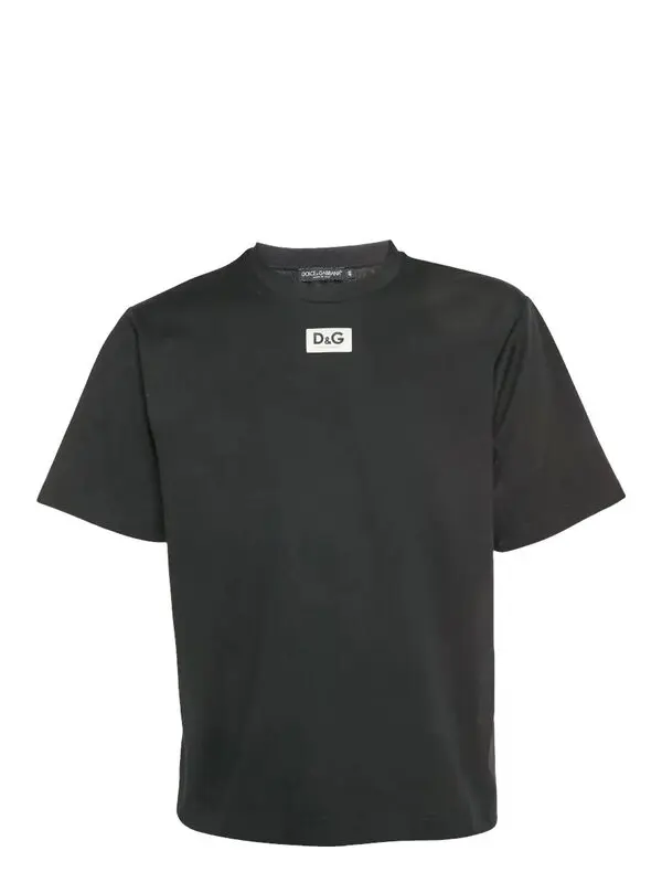 Dolce & Gabbana Crew-neck Logo-patch T-shirt - Black