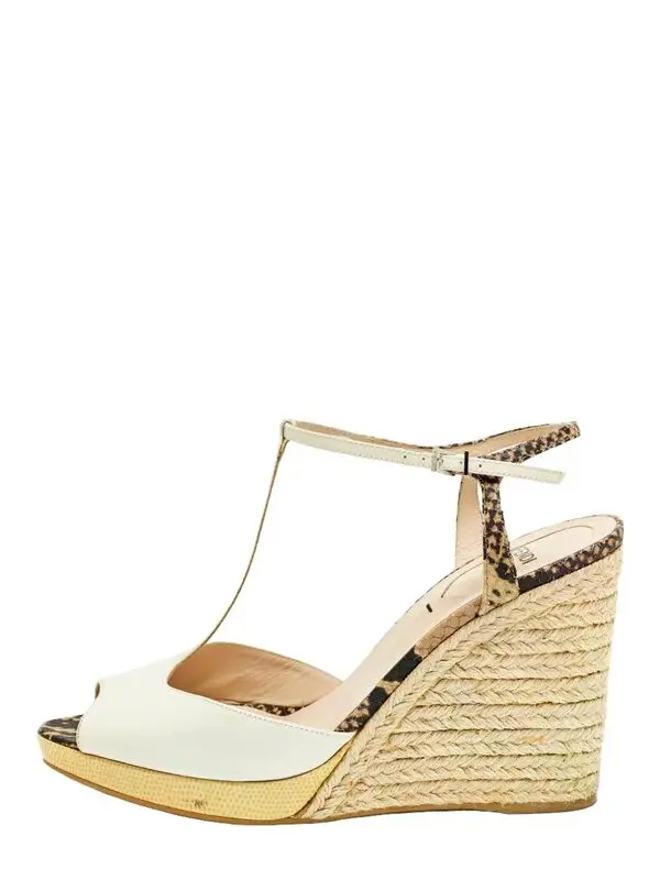 Fendi Elodie Wedge Sandals - Neutrals