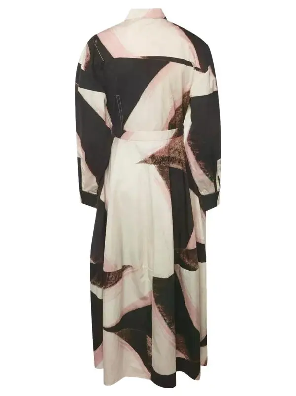 Alexander McQueen Abstract Print Midi Dress - Neutrals