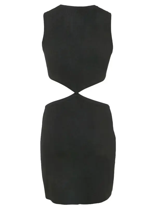 Maje Rib-knit Open-waist Mini Dress - Black