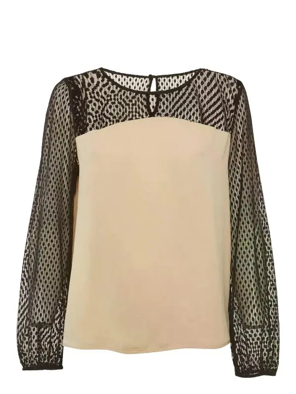 Diane Von Furstenberg Lace Panel Blouse - Neutrals