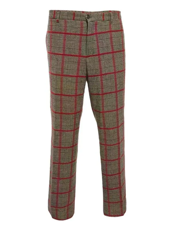Etro Glen Plaid Straight-fit Trousers - Brown