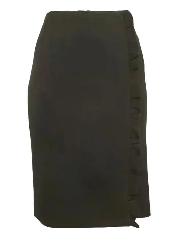 LOUIS VUITTON Ruffle Detail Midi Skirt - Black
