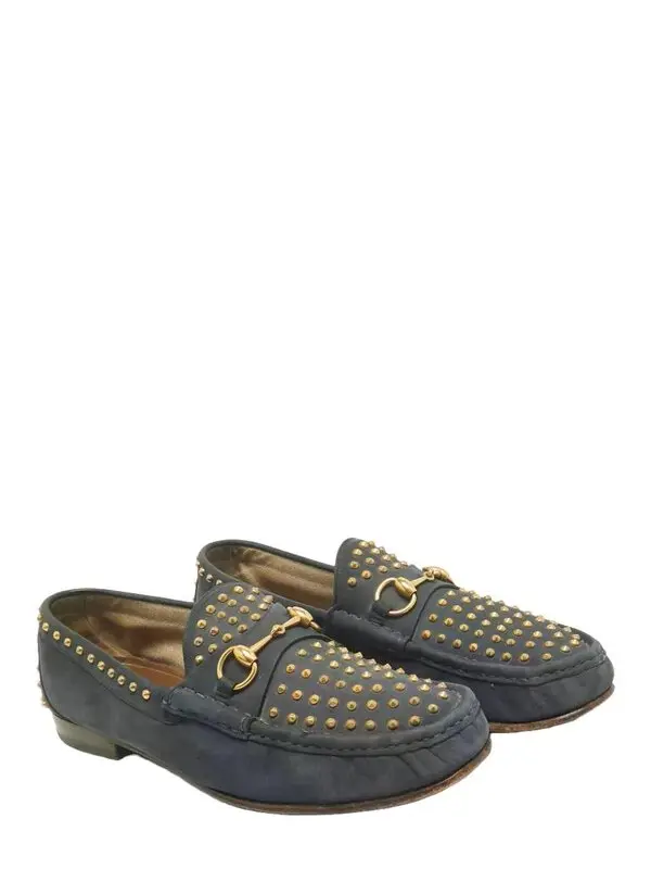 Gucci Horsebit Studded Loafers - Blue