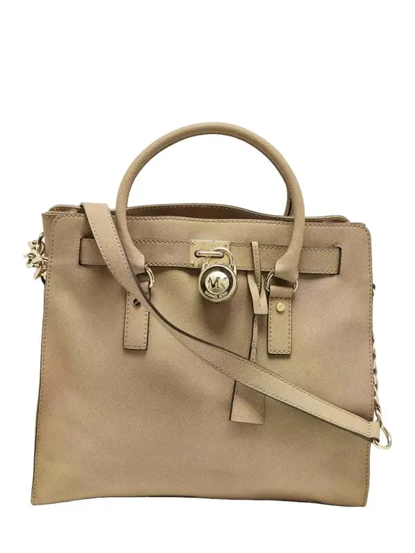 Michael Kors Hamilton North South Leather Tote Bag - Neutrals