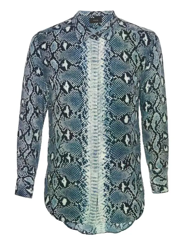 JOSEPH Lydie Python-print Silk Shirt - Blue