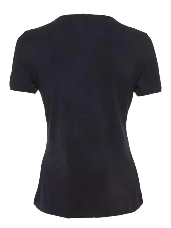 Carolina Herrera Embroidered Floral T-shirt - Blue