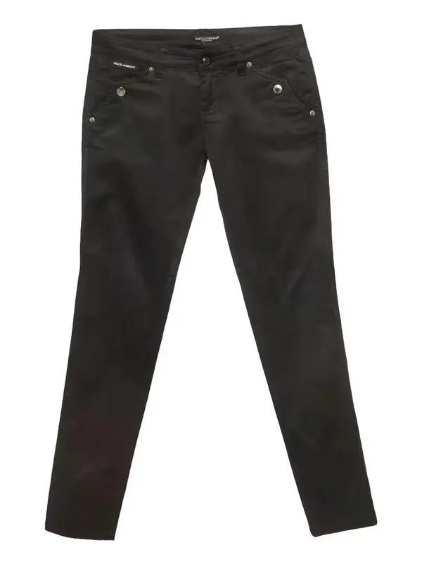 Dolce & Gabbana Cotton Skinny Trousers - Black