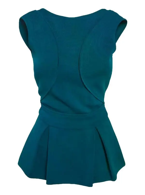 Elie Saab Backless Peplum Top - Blue