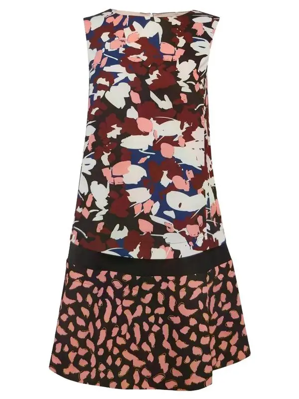 JIL SANDER Abstract Print Panelled Mini Dress - Black
