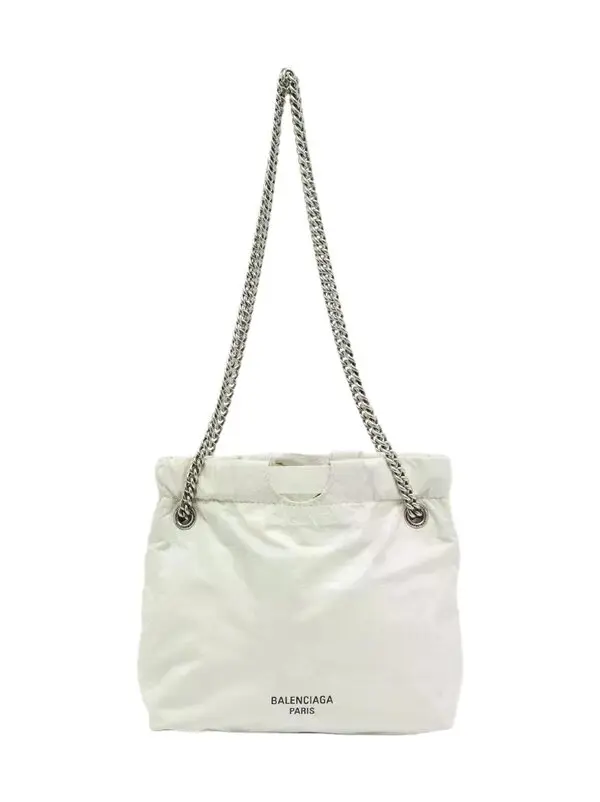 Balenciaga Crushed Chain Shoulder Bag - White