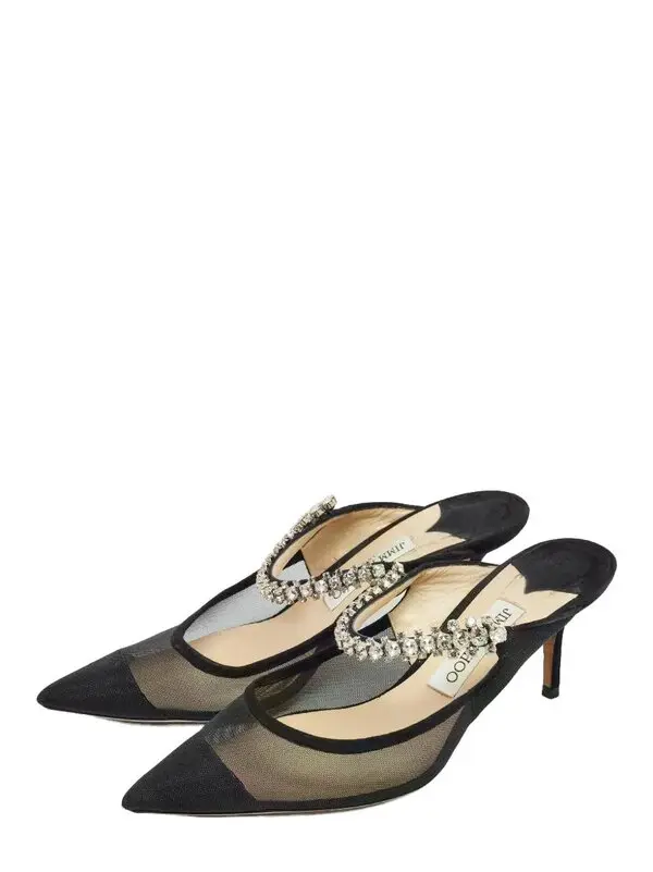 JIMMY CHOO Bing 100 Crystal-embellished Suede Pumps - Black