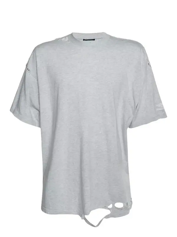 Balenciaga Short-sleeve Distressed T-shirt - Grey