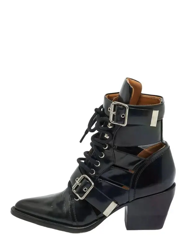 Chloé Rylee Cutout Ankle Boots - Black
