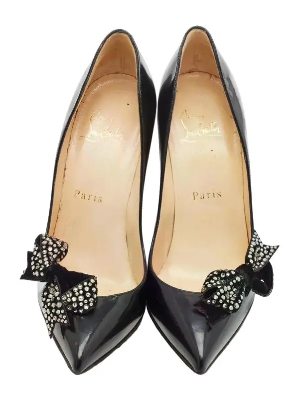 CHRISTIAN LOUBOUTIN Patent Leather Bow Pumps - Black