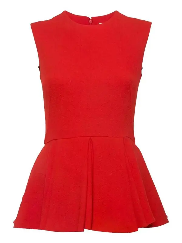 Dior Sleeveless Peplum Top - Red