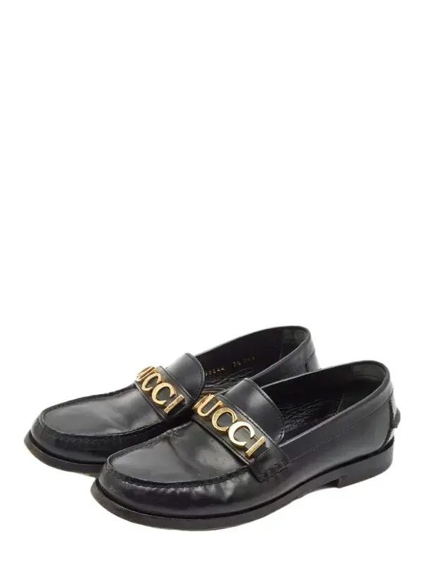 Gucci Logo-lettering Loafers - Black
