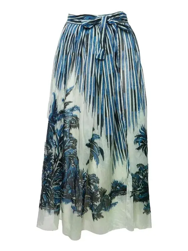 Dior Wrap Midi Skirt - Blue