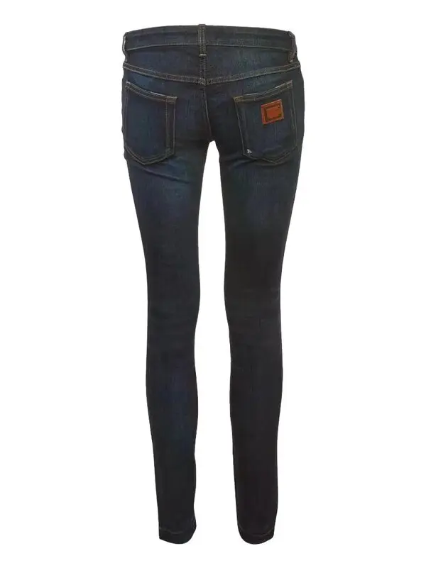 Dolce & Gabbana Logo Plaque Skinny Jeans - Blue